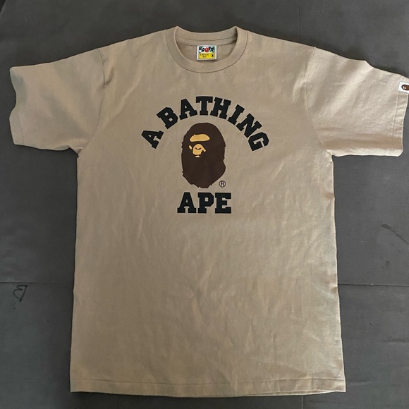 Bape | Shirts | Tan Bape Ape Tshirt Size | Poshmark